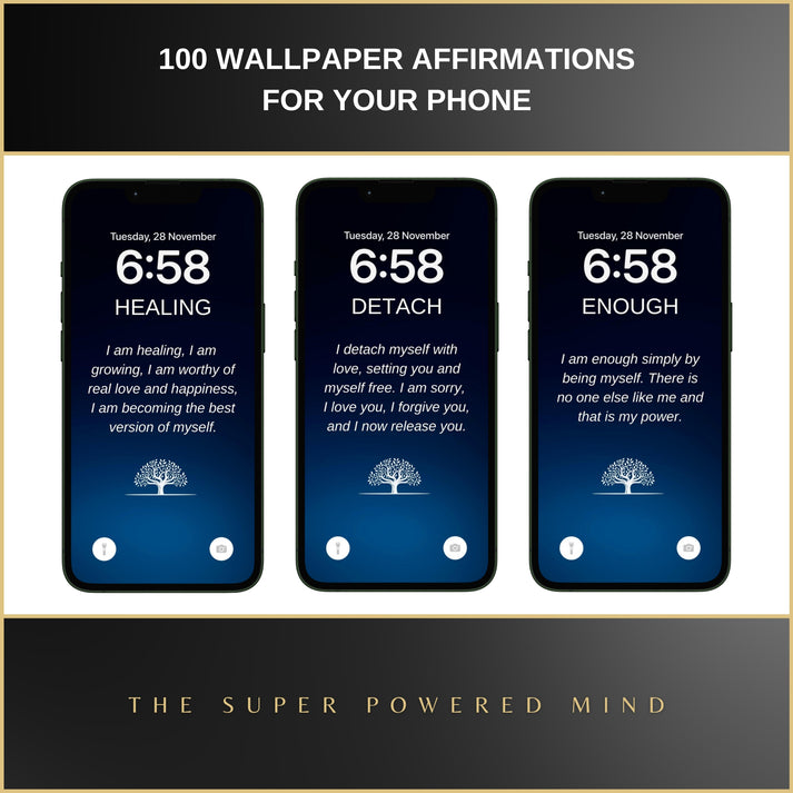 The Super Powered Mind - 100 Affirmations Wallpapers For Your Phone ...